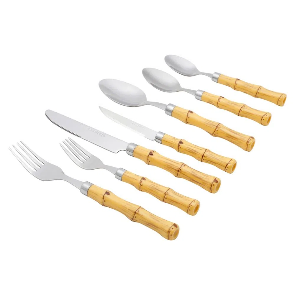 Faqueiro Cabo Bambu - 42 Peças - Bon Gourmet - Button Shop